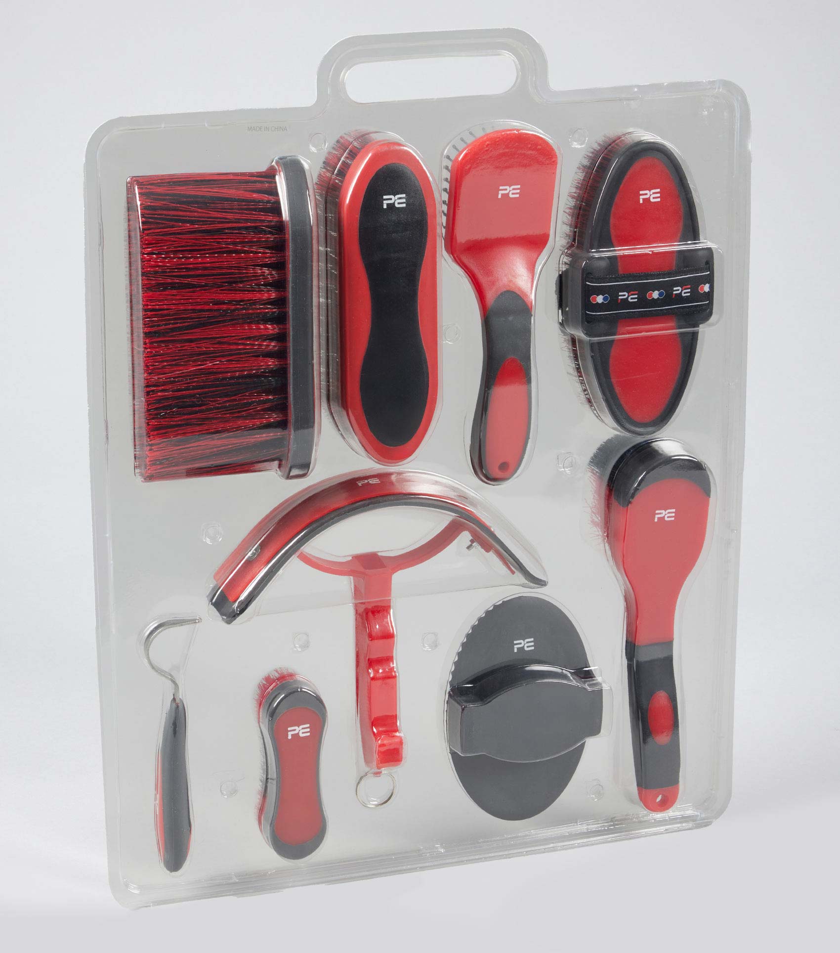 Soft-Touch Grooming Kit Set - Red & Black