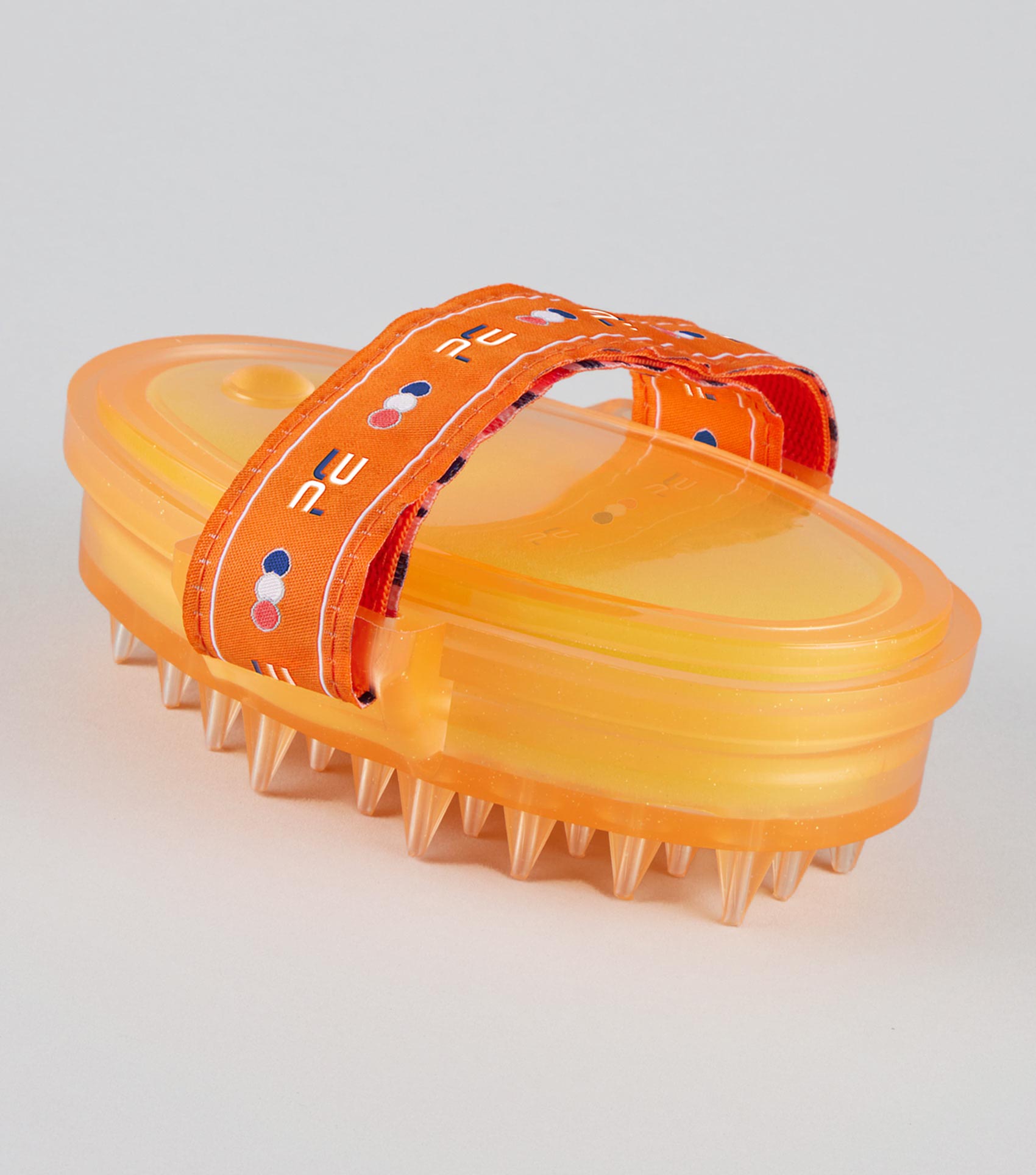 Curry Comb with Integrated Sponge Orange & Amber
