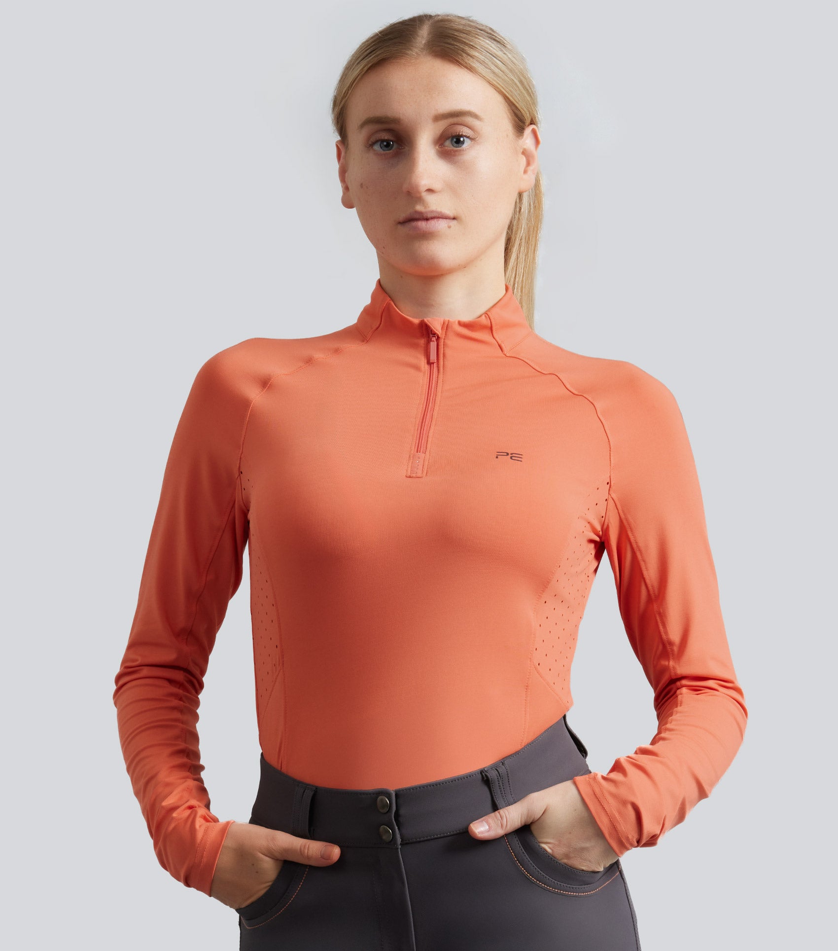 SALE - Savio Womens Long Sleeve Riding Top Coral